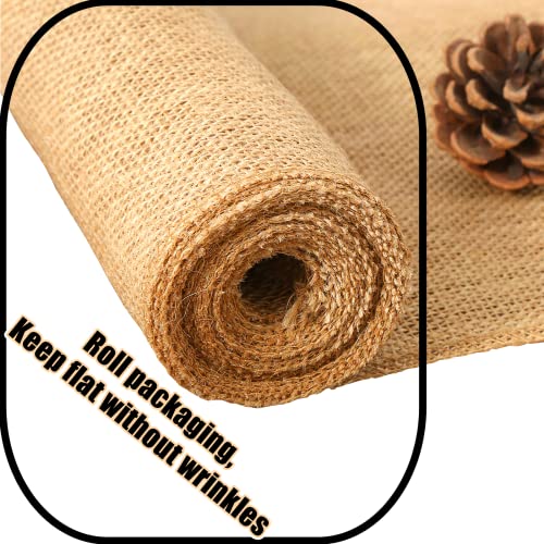 KENNUOCAT Burlap Table Runners for Rustic Charm - 2 Pack 30x275cm, Natural Jute Fabric Rolls for Weddings, Home Decor & Events - Elevate Your DIY Crafts- Perfect for Any Creative Project