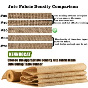 KENNUOCAT Burlap Table Runners for Rustic Charm - 2 Pack 30x275cm, Natural Jute Fabric Rolls for Weddings, Home Decor & Events - Elevate Your DIY Crafts- Perfect for Any Creative Project