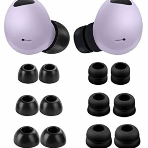 A-Focus Galaxy Buds 2 Pro Ear Tips【Double Flange & Memory Foam Tips】, L/M/S Replacement Noise Canceling Earbuds Wings Compatible with Beats Studio Buds/Fit Pro, 214523 [6 Pairs] Black