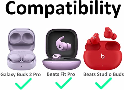 A-Focus Galaxy Buds 2 Pro Ear Tips【Double Flange & Memory Foam Tips】, L/M/S Replacement Noise Canceling Earbuds Wings Compatible with Beats Studio Buds/Fit Pro, 214523 [6 Pairs] Black