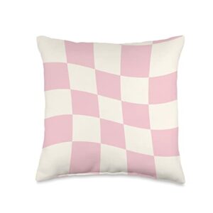 danish pastel aesthetic clothes danish pastel aesthetic pink checkered throw pillow, 16x16, multicolor