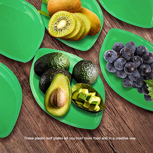 PowerTRC Reusable Snack Tray | Palm Leaf Design Candy, Snack, Or Dip Tray | Reusable Island Jungle Theme Decoration Platter (12 Packs)