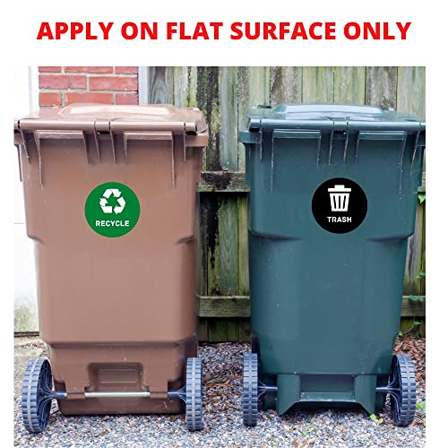 Recycle Sticker for Trash Can - 4 Pack 6x6" Waterproof Scratch Proof Large Vinyl Recycling Sticker - Ideal Sign for Kitchen Trash Can With Recycling Bin Combo - Suitable for Kitchen Garbage Can or Outdoor Trash Can