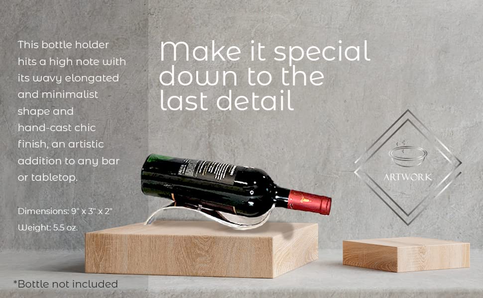 Minimalist Bottle Holder. Handcrafted, Stylish, Made of Recycled Aluminum.