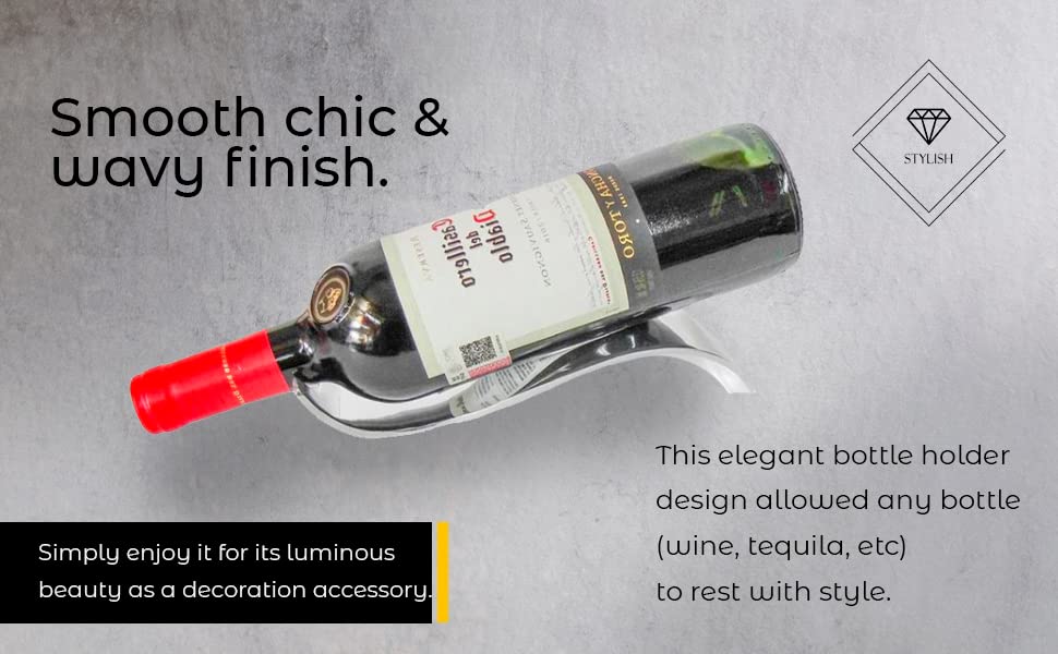 Minimalist Bottle Holder. Handcrafted, Stylish, Made of Recycled Aluminum.