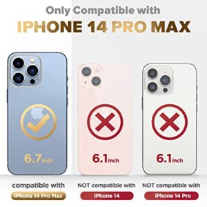 GVIEWIN Case Compatible with iPhone 14 Pro Max 6.7 Inch 2022, Built-in 360°Rotatable Ring Stand, Slim Marble Phone Holder Hard Durable Shockproof Protective Kickstand Cover Case(White/Gold)