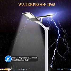 Wattake Ultra Bright LED Solar Street Lights Outdoor Waterproof, 1000W Dusk to Dawn Street Lights Solar Powered with Remote Control for Parking Lot Patio,Yard and Garage