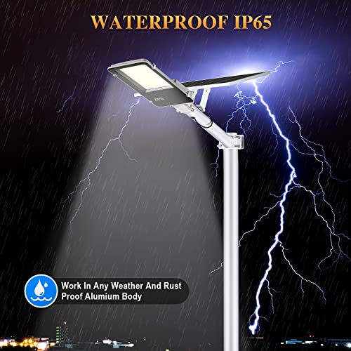 Wattake Ultra Bright LED Solar Street Lights Outdoor Waterproof, 1000W Dusk to Dawn Street Lights Solar Powered with Remote Control for Parking Lot Patio,Yard and Garage