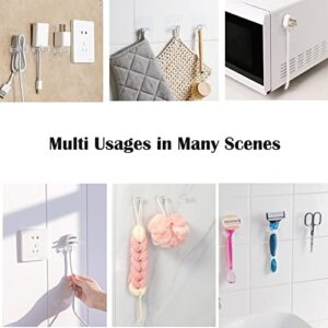 Adhesive Hooks for Hanging Heavy Duty, Transparent Wall Storage Organizer for Kitchen Bathroom, 13 lbs(Max) Tools Free Self Adhesive Utility Hook, Style2 6 Pack