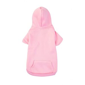 Jnancun Cat Clothes for Cats Only Winter Hoodie Sweatshirts with Pockets Warm Cat Outfits for Cat(X-Small, Pink)