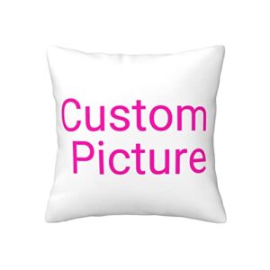 Custom Pillow, Photo Pillows - Design Throw Pillow with Photo Text, Custom Pet Pillow, Personalized Memorial Gift for Birthday, Wedding Keepsake, Home Office Decoration 12''X12'', Black