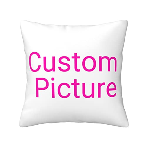 Custom Pillow, Photo Pillows - Design Throw Pillow with Photo Text, Custom Pet Pillow, Personalized Memorial Gift for Birthday, Wedding Keepsake, Home Office Decoration 12''X12'', Black