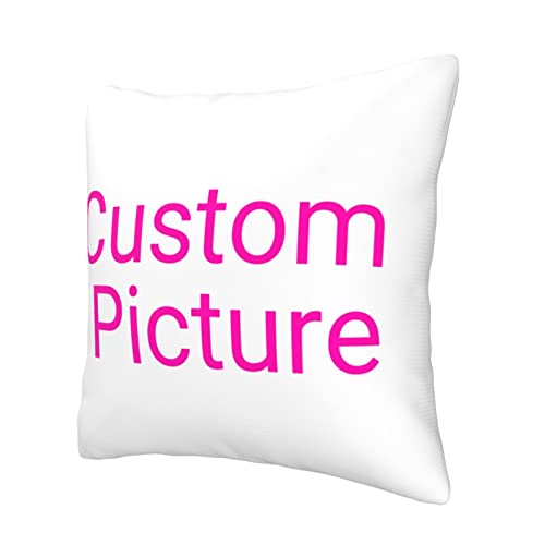 Custom Pillow, Photo Pillows - Design Throw Pillow with Photo Text, Custom Pet Pillow, Personalized Memorial Gift for Birthday, Wedding Keepsake, Home Office Decoration 12''X12'', Black