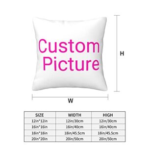 Custom Pillow, Photo Pillows - Design Throw Pillow with Photo Text, Custom Pet Pillow, Personalized Memorial Gift for Birthday, Wedding Keepsake, Home Office Decoration 12''X12'', Black