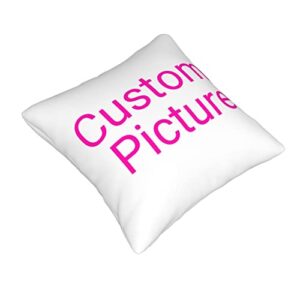 Custom Pillow, Photo Pillows - Design Throw Pillow with Photo Text, Custom Pet Pillow, Personalized Memorial Gift for Birthday, Wedding Keepsake, Home Office Decoration 12''X12'', Black