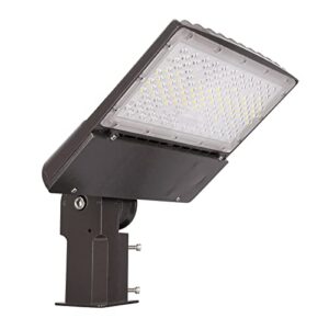 phenas 50w led parking lot light, 6500lm (130lm/w) 5000k led street lighting, adjustable commercial led shoebox light, slip fitter mount,ip65 waterproof,100-277v