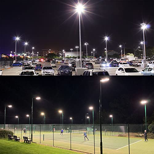 Phenas 50W LED Parking Lot Light, 6500LM (130LM/W) 5000K LED Street Lighting, Adjustable Commercial LED Shoebox Light, Slip Fitter Mount,IP65 Waterproof,100-277V