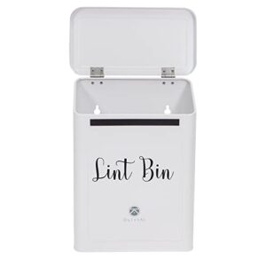 OliKai Laundry Room Organization and Storage Bin 3 Pack Set: Metal Farmhouse Storage Bin Laundry Pods Container Magnetic Lint bin Trash Can and Dryer sheet Dispenser Decorative Storage Organizers with Handle Lids