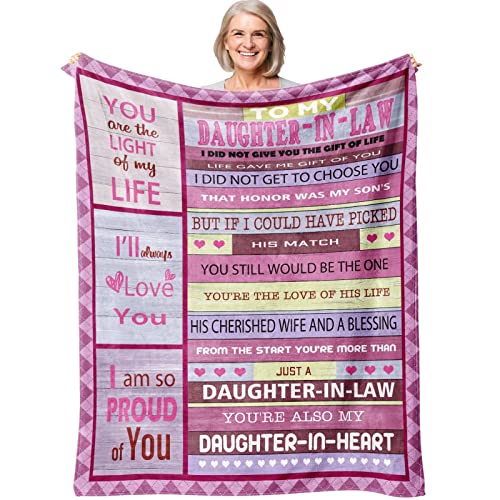 RFHBP Daughter in Law Gifts, Gifts for Daughter in Law, Daughter in Law Gifts from Mother in Law, Gift for Daughter in Law, Future Daughter in Law Gifts for Christmas Blanket 60"x50"