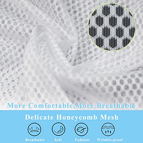 Extra Large Mesh Bag,Drawstring Ball Bag,Drawstring Bags Sports Soccer Ball Bag with Shoulder Strap for Travel, College, Dorm, Sports, Apartment, Family (White-1pack)