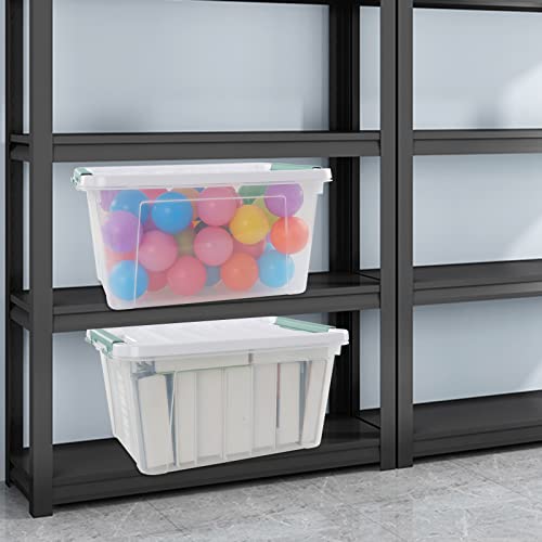 Innouse 6 Pack Plastic Latch Storage Box, 20 Qt Storage Container with Lid