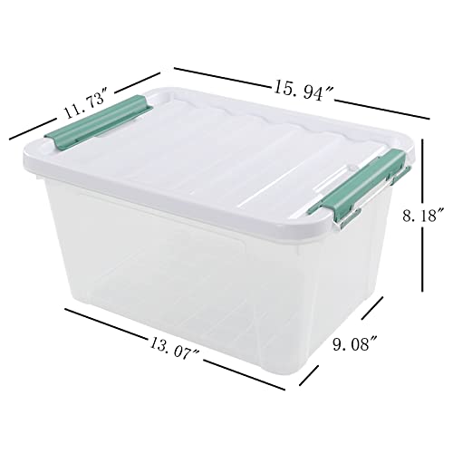 Innouse 6 Pack Plastic Latch Storage Box, 20 Qt Storage Container with Lid