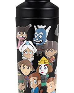 Avatar The Last Airbender OFFICIAL Avatar Group Chibi 18 oz Insulated Water Bottle, Leak Resistant, Vacuum Insulated Stainless Steel with 2-in-1 Loop Cap