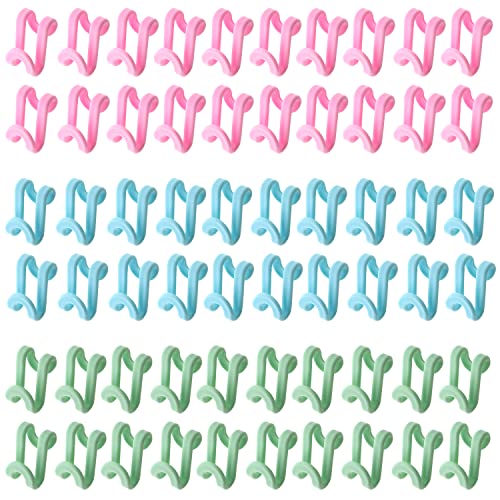 JianLing 60pcs Clothes Hanger Connector Hooks 1.53 x 0.98 (Blue, Green, Pink) Home Easy Hook Closet Organizer Storage Rack Holder Hook