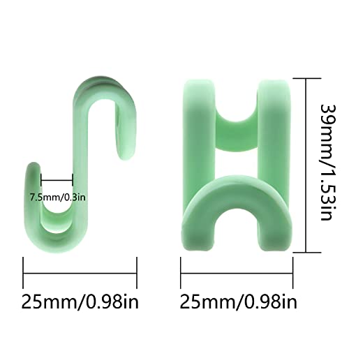 JianLing 60pcs Clothes Hanger Connector Hooks 1.53 x 0.98 (Blue, Green, Pink) Home Easy Hook Closet Organizer Storage Rack Holder Hook