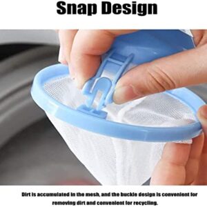 New Washing Machine Hair Filter Cleaning Mesh Bag Home Floating Catcher Pouch Laundry Lint Mesh Bag Cozy Bed Hurricane (Blue)