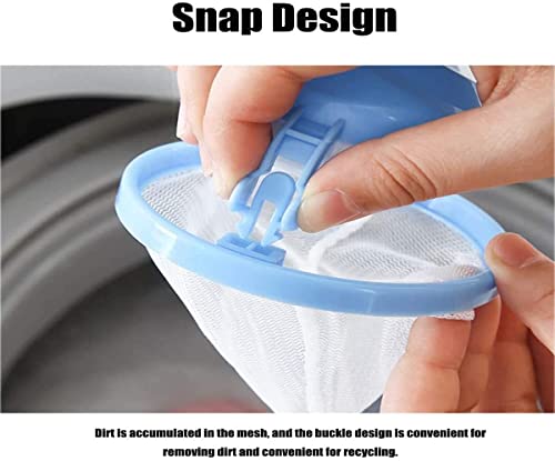 New Washing Machine Hair Filter Cleaning Mesh Bag Home Floating Catcher Pouch Laundry Lint Mesh Bag Cozy Bed Hurricane (Blue)