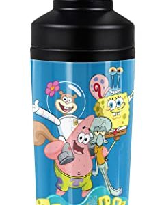 Spongebob OFFICIAL Spongebob Group Shot 18 oz Insulated Water Bottle, Leak Resistant, Vacuum Insulated Stainless Steel with 2-in-1 Loop Cap