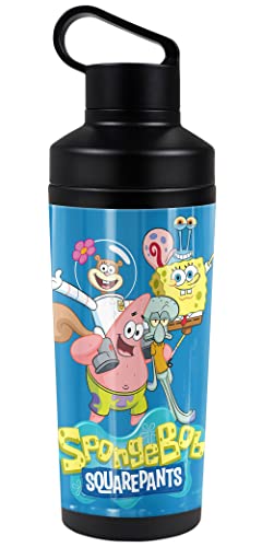 Spongebob OFFICIAL Spongebob Group Shot 18 oz Insulated Water Bottle, Leak Resistant, Vacuum Insulated Stainless Steel with 2-in-1 Loop Cap