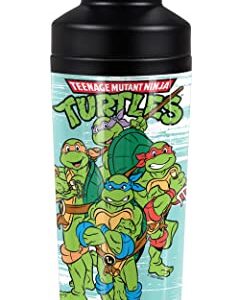 Teenage Mutant Ninja Turtles TMNT OFFICIAL Turtle Group 18 oz Insulated Water Bottle, Leak Resistant, Vacuum Insulated Stainless Steel with 2-in-1 Loop Cap