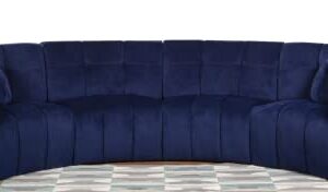 Legend Vansen Velvet Floor Sofa 4 Seats Symmetrical Modular Legless Curved Round couches Sectional, 153", Blue