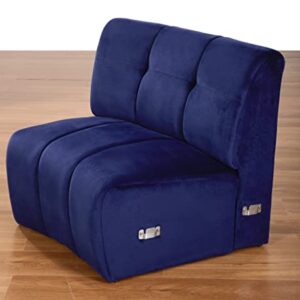 Legend Vansen Velvet Floor Sofa 4 Seats Symmetrical Modular Legless Curved Round couches Sectional, 153", Blue