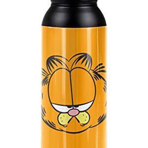 Garfield OFFICIAL Garfield Big Head 24 oz Insulated Canteen Water Bottle, Leak Resistant, Vacuum Insulated Stainless Steel with Loop Cap, Black