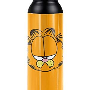 Garfield OFFICIAL Garfield Big Head 24 oz Insulated Canteen Water Bottle, Leak Resistant, Vacuum Insulated Stainless Steel with Loop Cap, Black