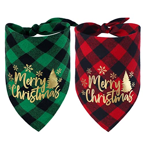 ANEMAUX Christmas Dog Bandanas 2 Pack, Birthday Girl Dog Bandana Holiday, Boy Wedding Dogs Bandanas for Pet Scarf 4th of July, Independence Day