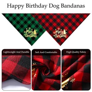 ANEMAUX Christmas Dog Bandanas 2 Pack, Birthday Girl Dog Bandana Holiday, Boy Wedding Dogs Bandanas for Pet Scarf 4th of July, Independence Day