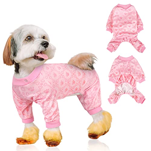 KOESON Soft Dog Pajamas, Breathable Dog Onesie Cute Puppy Jumpsuits for Hair Shedding Cover, Lightweight Doggie Pjs Shirt Warm Pet Jammies Clothes for Dogs & Cats, Fashion & Comfy