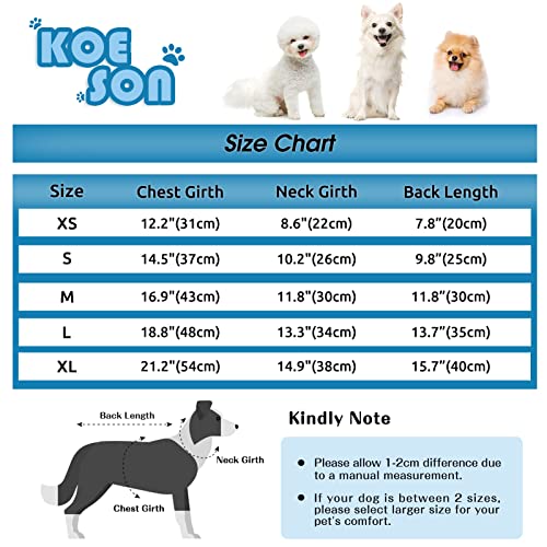 KOESON Soft Dog Pajamas, Breathable Dog Onesie Cute Puppy Jumpsuits for Hair Shedding Cover, Lightweight Doggie Pjs Shirt Warm Pet Jammies Clothes for Dogs & Cats, Fashion & Comfy