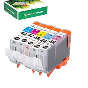 NEXTPAGE CLI42 Ink cartridges Replacement for Canon Pixma Pro-100 Pro-100S Printer (Cyan, Magenta, Yellow, Photo Cyan, Photo Magenta 5 Pack)