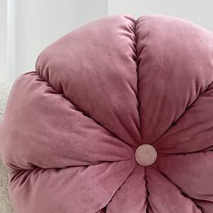 KedeLak Velvet Throw Pillow Round Pillows for Couch,Dusty Pink Decorative Pillows,18 Inches Round Floor Pillow Cool Pillows Aesthetic Circle Pillows Home Decor