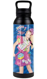 jojo siwa official pass the mic 24 oz insulated canteen water bottle, leak resistant, vacuum insulated stainless steel with loop cap