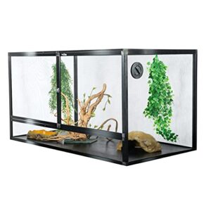 toxirium reptile screen cage 66 gallon 39" x 20" x 20" reptile terrarium habitat for chameleon, wide breeding area with open doors lock