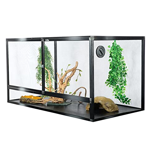 Toxirium Reptile Screen Cage 66 Gallon 39" x 20" x 20" Reptile Terrarium Habitat for Chameleon, Wide Breeding Area with Open Doors Lock