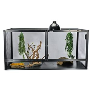 Toxirium Reptile Screen Cage 66 Gallon 39" x 20" x 20" Reptile Terrarium Habitat for Chameleon, Wide Breeding Area with Open Doors Lock