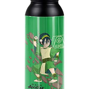 Avatar The Last Airbender OFFICIAL Toph Rock Slide 24 oz Insulated Canteen Water Bottle, Leak Resistant, Vacuum Insulated Stainless Steel with Loop Cap