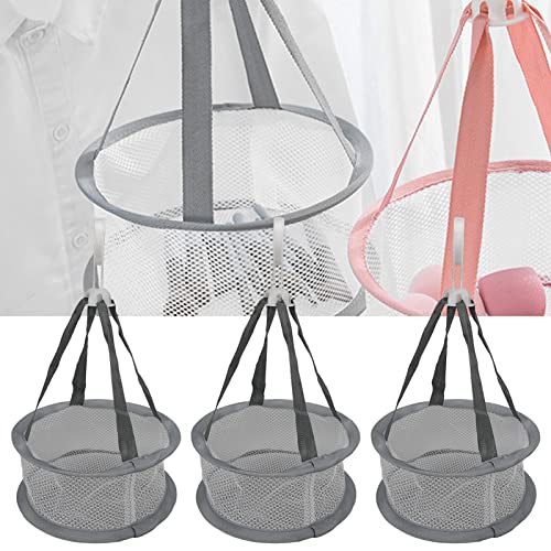 3pcs Hanging Mesh Basket, Dryer Mini Ventilated Windproof Drying Rack for Makeup Brushes Tools